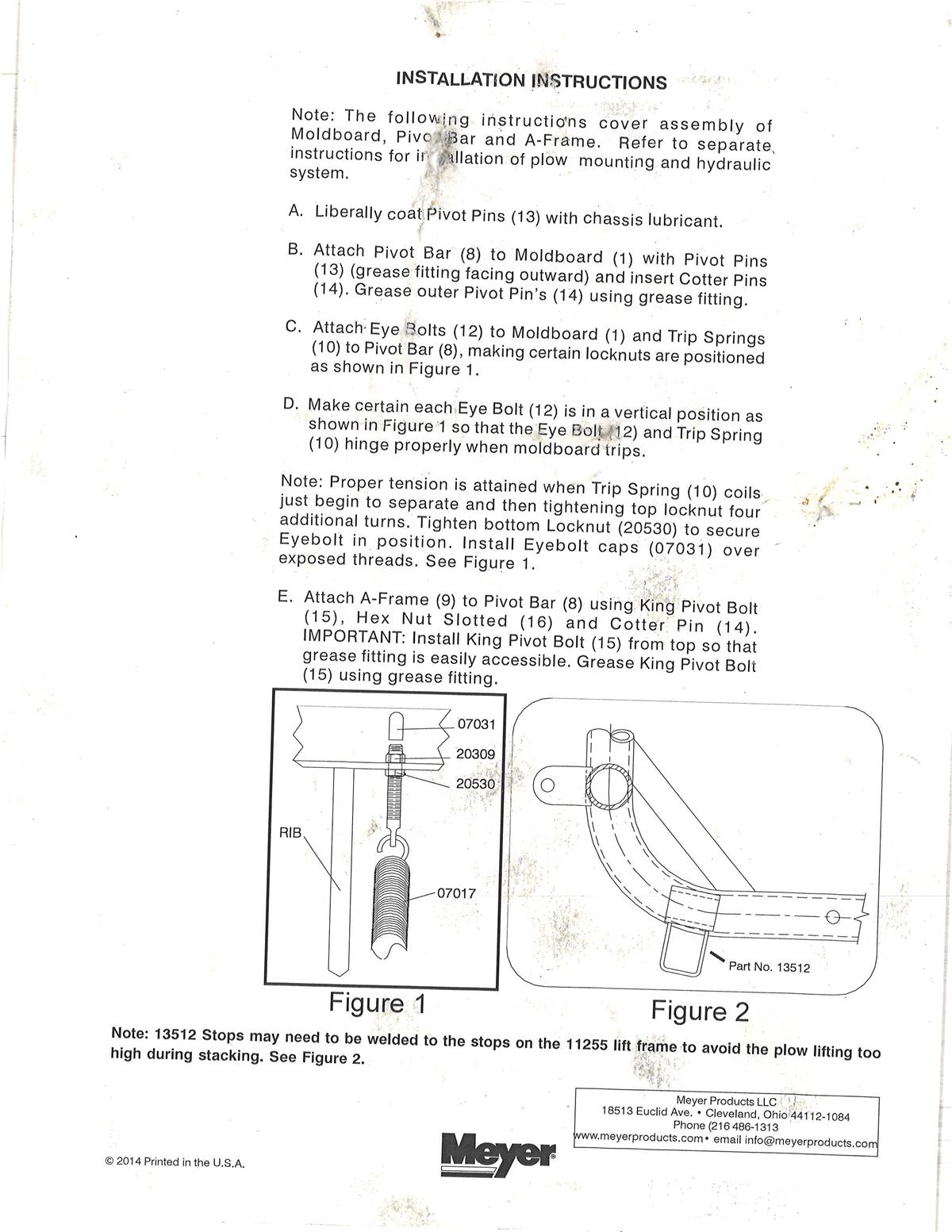 EZ Classic Tube Mount Pivot A Frame Drive Pro Blade Upgrade Kit Meyer ...